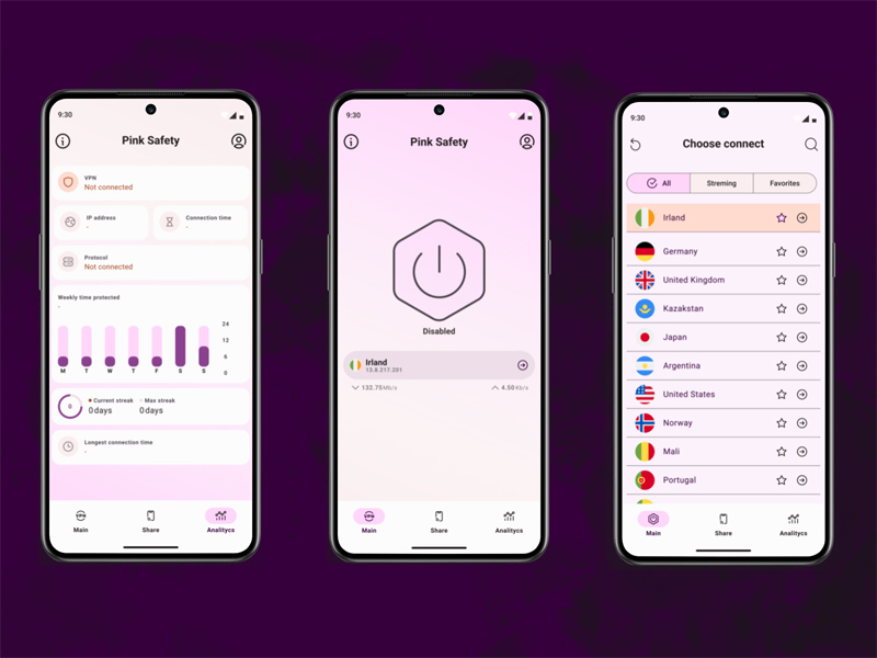 Vpn App Ui Material Design 3 Free Figma Resources Download Sketch Resource